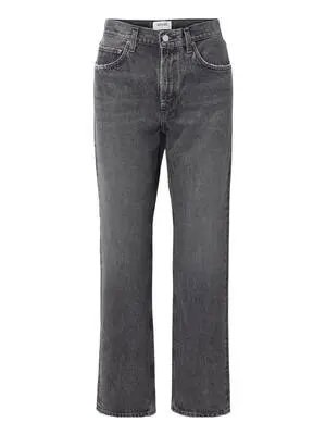AGOLDE Mid-rise Straight-leg Denim Trousers - Black