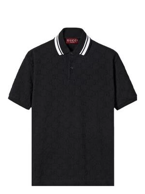 Gucci Gucci Allover GG Short-Sleeved Polo Shirt Black