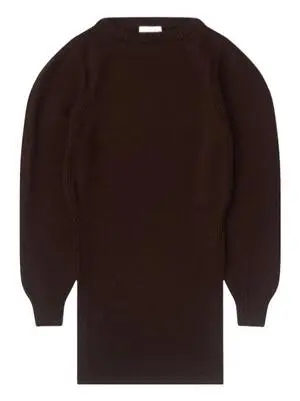 LEMAIRE Slits Wool Sweater - Red Brown