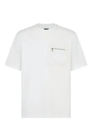 Fendi Monogrammed Pocket Crewneck T-shirt - White