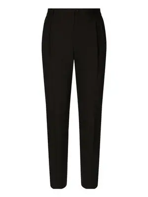 Dolce & Gabbana Tapered-leg Box-pleat Trousers - Black