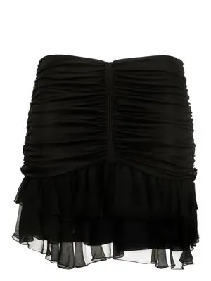 Blumarine Gathered Detail Mini Skirt - Black
