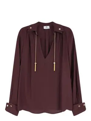 Elisabetta Franchi Elisabetta Franchi Embellished Georgette Blouse Red