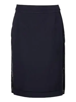 MAISON MARGIELA Midi Skirt With Contrast Satin Panels - Blue