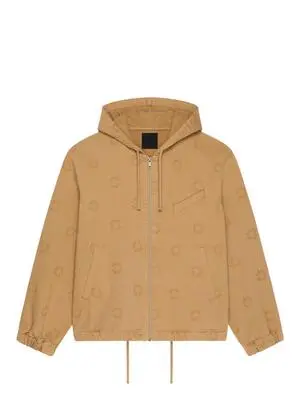 Givenchy Logo Detailed Zip-up Hooded Jacket - Light Brown