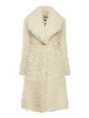 JIL SANDER Long-sleeved Fur Coat - Nude