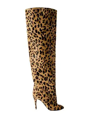 Alaïa Leopard Print Over-the-knee Stiletto Boots - Brown