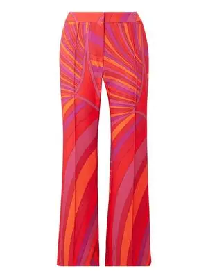 Emilio Pucci Printed Crepe Trousers - Red