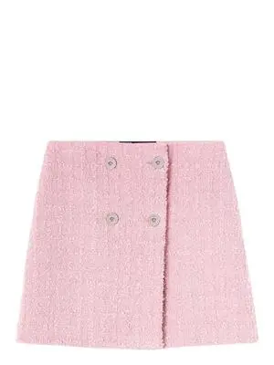 Versace High-waist Tweed Mini Skirt With Medusa Buttons - Pink