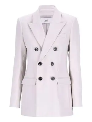 Ami Double-breasted Blazer - White
