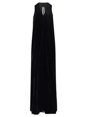 Rick Owens V-neck Sleeveless Midi Dress - Black