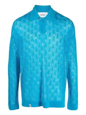 BONSAI Long-sleeved Polo Shirt - Blue