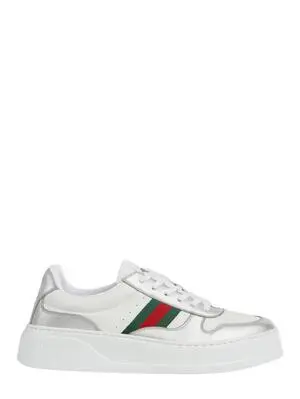 Gucci Web Detail Chunky Sneakers - White