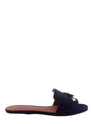 LORO PIANA Loro Piana Flat Open-Toe Sandals With My Charms Ribbon Detail