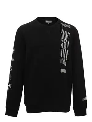 LANVIN Printed Crew Neck Sweater - Black