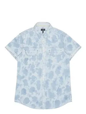 Emporio Armani Short-sleeved Printed Shirt - Blue