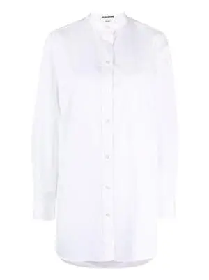 JIL SANDER Small Standing Collar Blouse - White