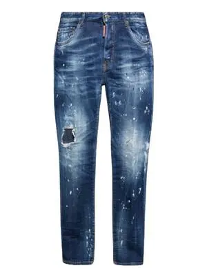 Dsquared2 Dsquared2 Cool Guy Mid-Rise Embellished Distressed Jeans Blue
