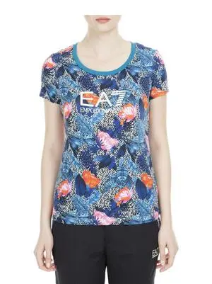 EA7 Tropical Bloom" Logo T-shirt - Multicolor