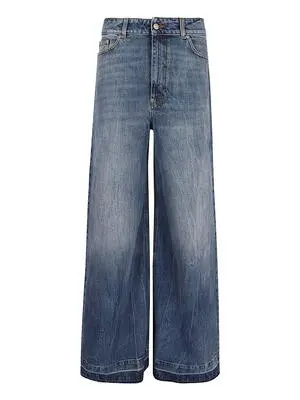 Stella McCartney Wide-leg Button Denim Trousers - Blue