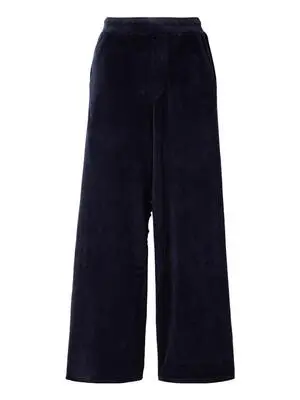Citizens Of Humanity Wide-leg Velvet Pants With Elastic Waistband - Navy