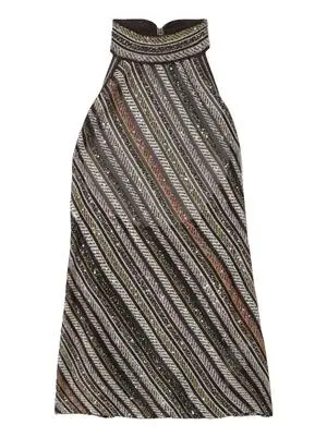 Missoni Sequined Striped Halterneck Top - Black