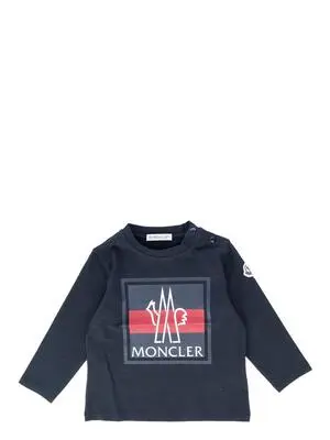 Moncler Logo-motif Long-sleeve T-shirt - Midnight Blue