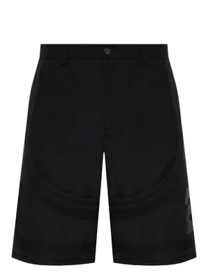 Off-White Wide-leg Buttoned Shorts With Logo Detail - Black