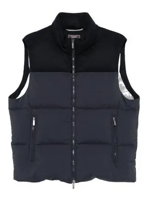 Peserico Sleeveless Down Vest With High Collar And Zipper Closure - Black