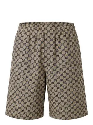 Gucci Monogrammed Bermuda Shorts - Beige And Blue