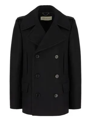 Dries Van Noten Double-breasted Short Coat - Black