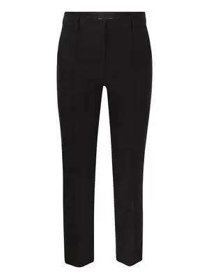 Sportmax High Waist Straight Leg Trousers With Leg Folds - Black