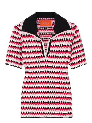 La DoubleJ Logo-embroidered Knit Top - Black