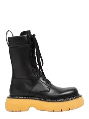 Bottega Veneta Leather Lace-up Ankle Boots - Black