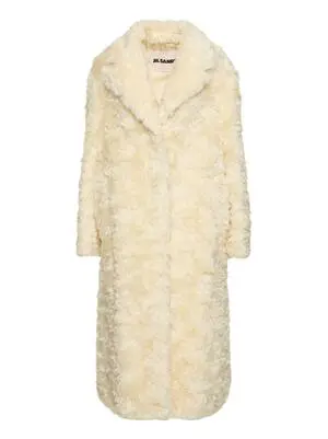 JIL SANDER Single-breasted Shearling Coat - Nude