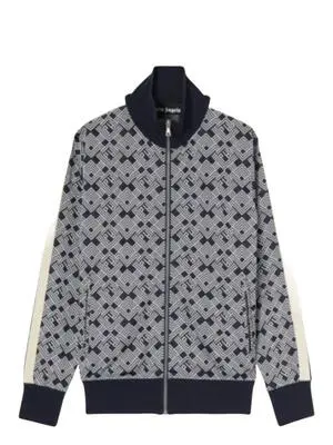 Palm Angels Monogram High Neck Track Jacket - Gray