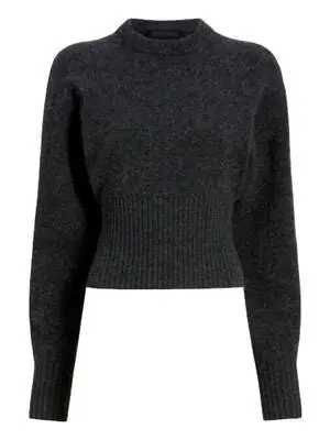Proenza Schouler Crew Neck Ribbed Sweater - Dark Grey