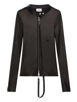 COURREGES Zipped Biker Top - Black