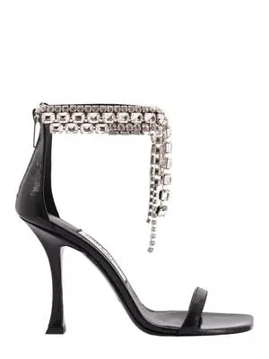 JIMMY CHOO Verity 100 Embellished Sandals - Black