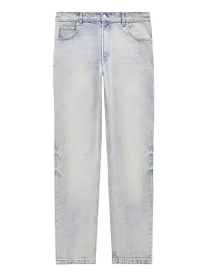 COURREGES Courrèges Logo Embroidered Straight Leg Jeans - Gray
