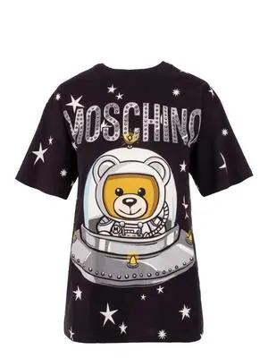 Moschino Teddy Bear Astronaut Graphic T-shirt - Black