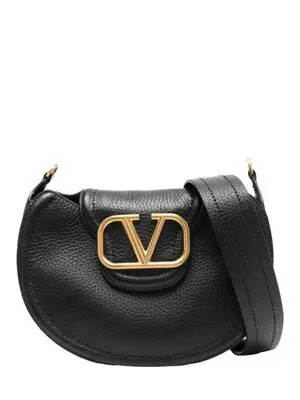 Valentino Garavani Vlogo Signature Foldover Top Shoulder Bag - Black
