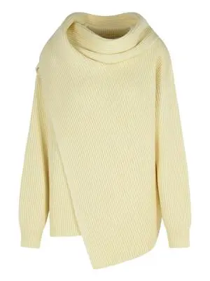 JIL SANDER Jil Sander Drop Shoulder Draped Scarf Jumper