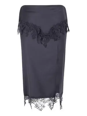 Blumarine Lace Detailed Pencil Midi Skirt - No