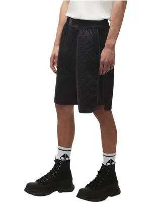Moose Knuckles Quilted Logo Shorts - Black