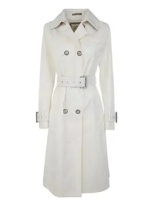 Herno Belted Double-breasted Trench Coat - White