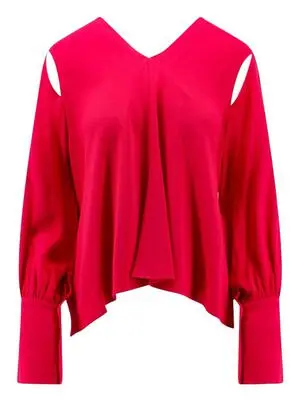 Erika Cavallini V-neck Long-sleeved Blouse - Red