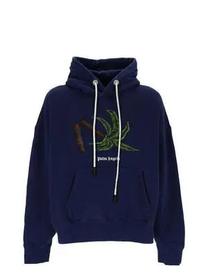 Palm Angels Broken Palm Logo Hoodie - Black