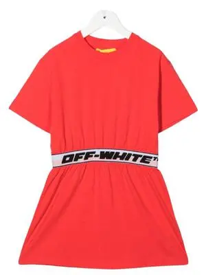 Off-White Logo-waistband T-shirt Dress - Orange