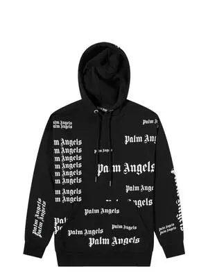 Palm Angels Logo-print Hoodie - Black